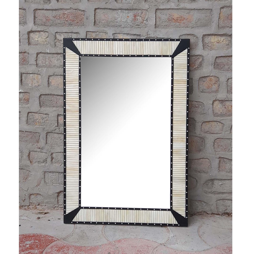Handmade Wooden Bone Inlay Modern Pattern Mirror Frame / Wall Décor ...