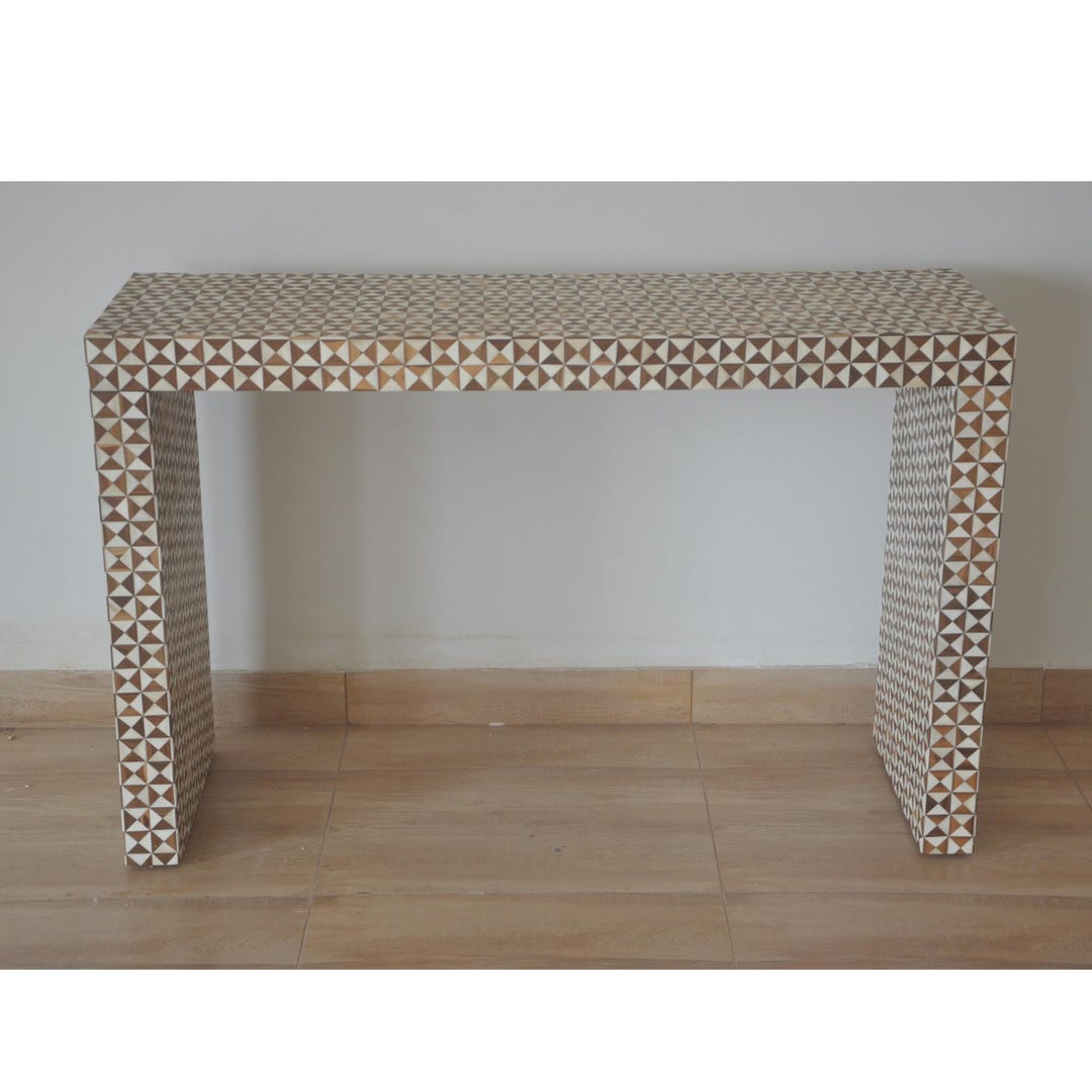 Handmade Wooden Bone Inlay Modern Pattern Console Table With Free Gift ...