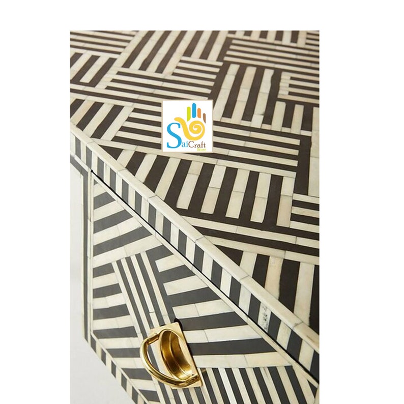 Handmade Wooden Bone Inlay Modern Pattern Optical Design 2 - Etsy