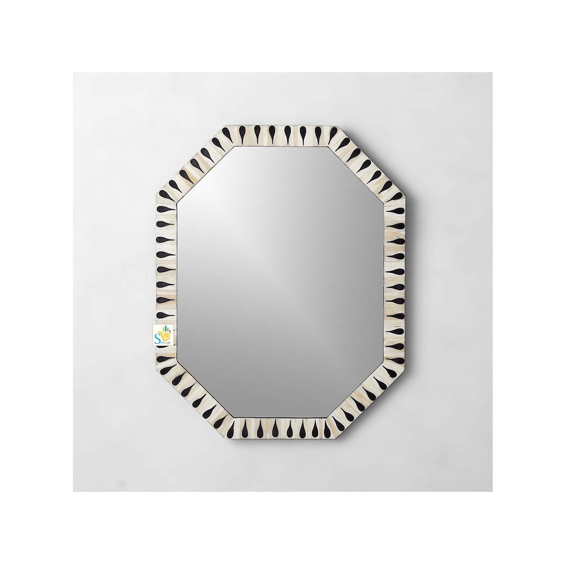 Handmade Wooden Bone Inlay Modern Pattern Mirror Frame / Wall - Etsy