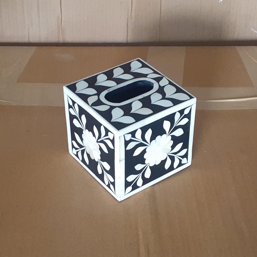 Handmade Bone Inlay Tissue Box - Etsy
