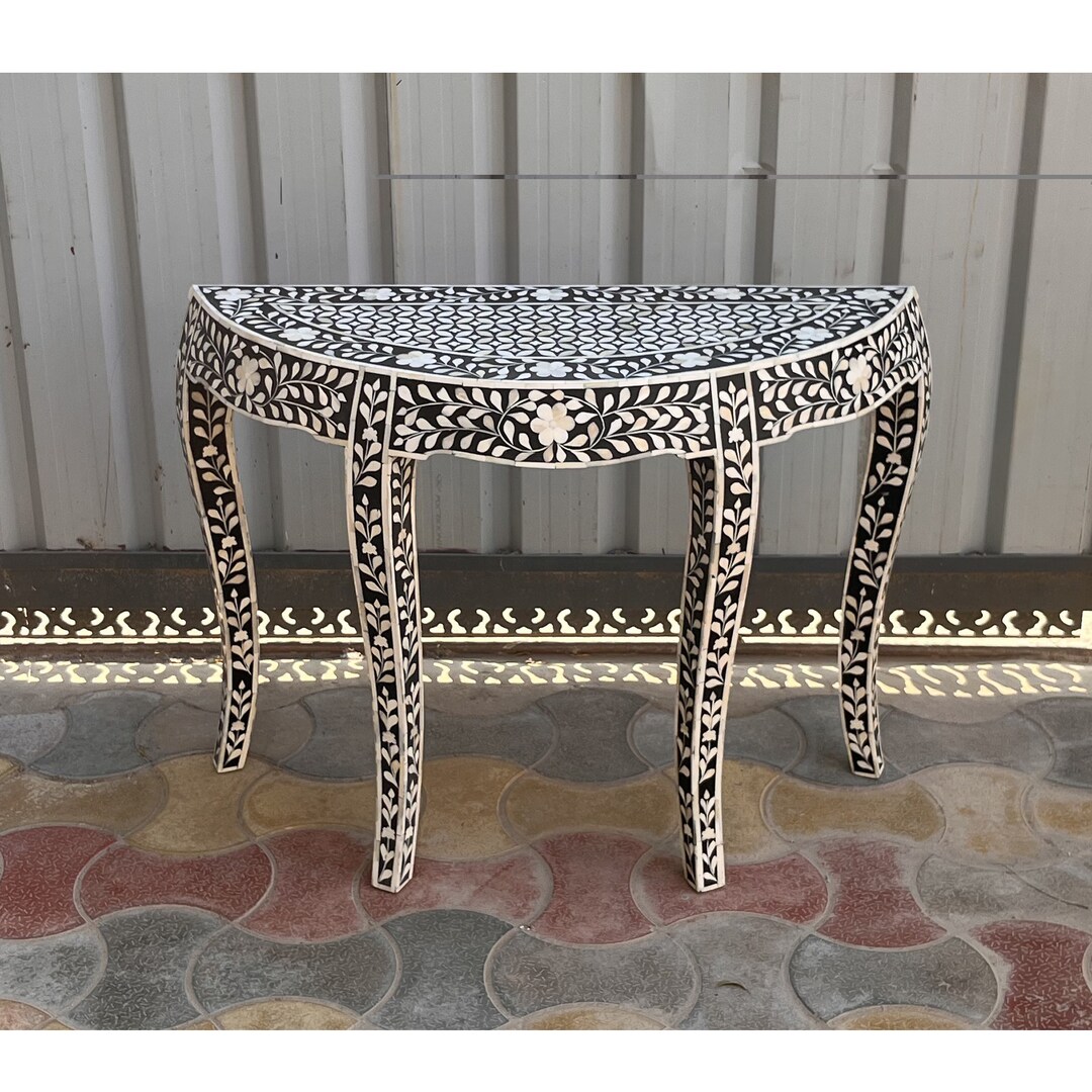 Handmade Bone Inlay Console Table - Etsy