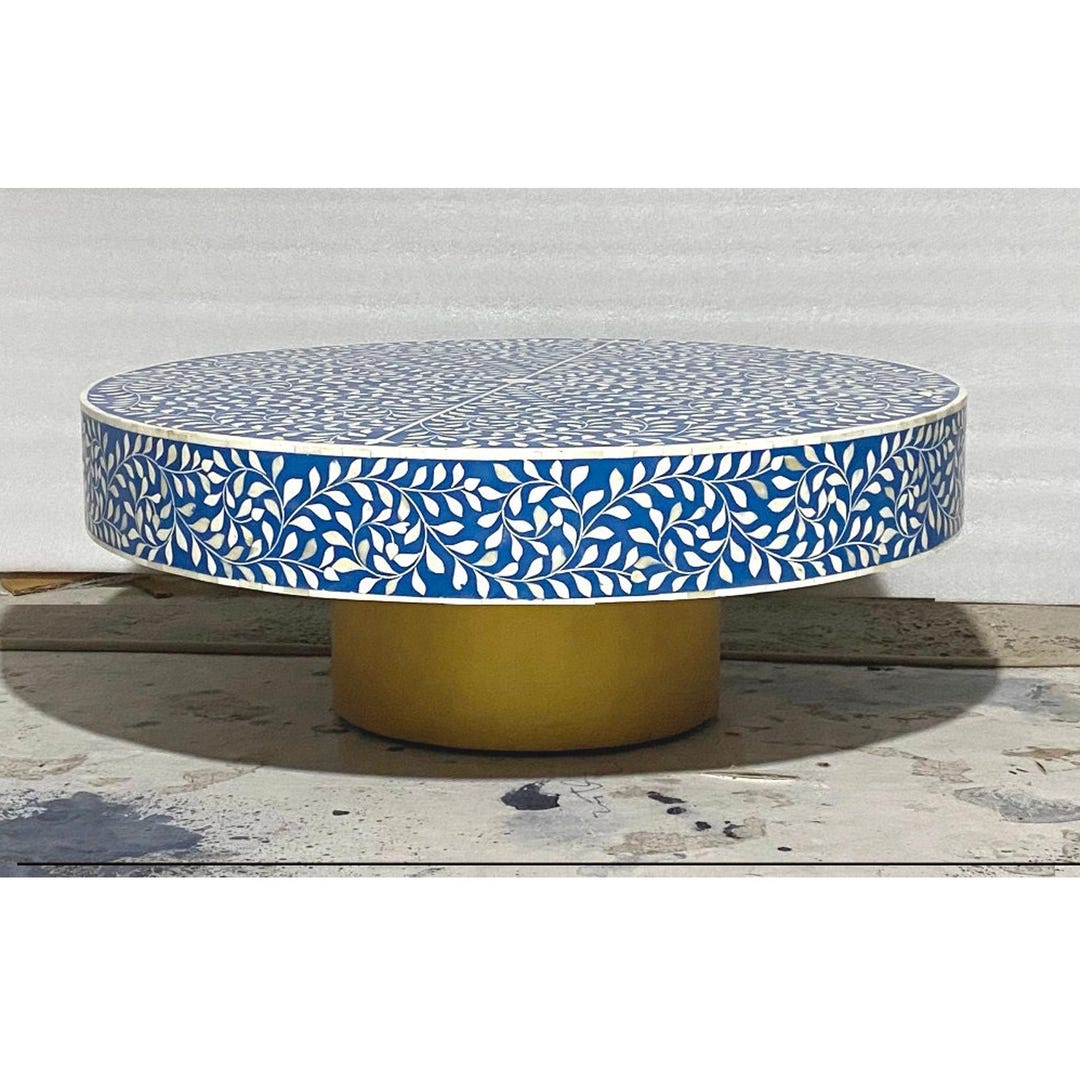 Handmade Wooden Bone Inlay Modern Pattern Coffee Table - Etsy