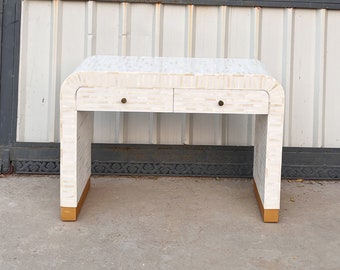 Handmade Entryway Console Table, Arrow Pattern Bone Inlay Study Table ...