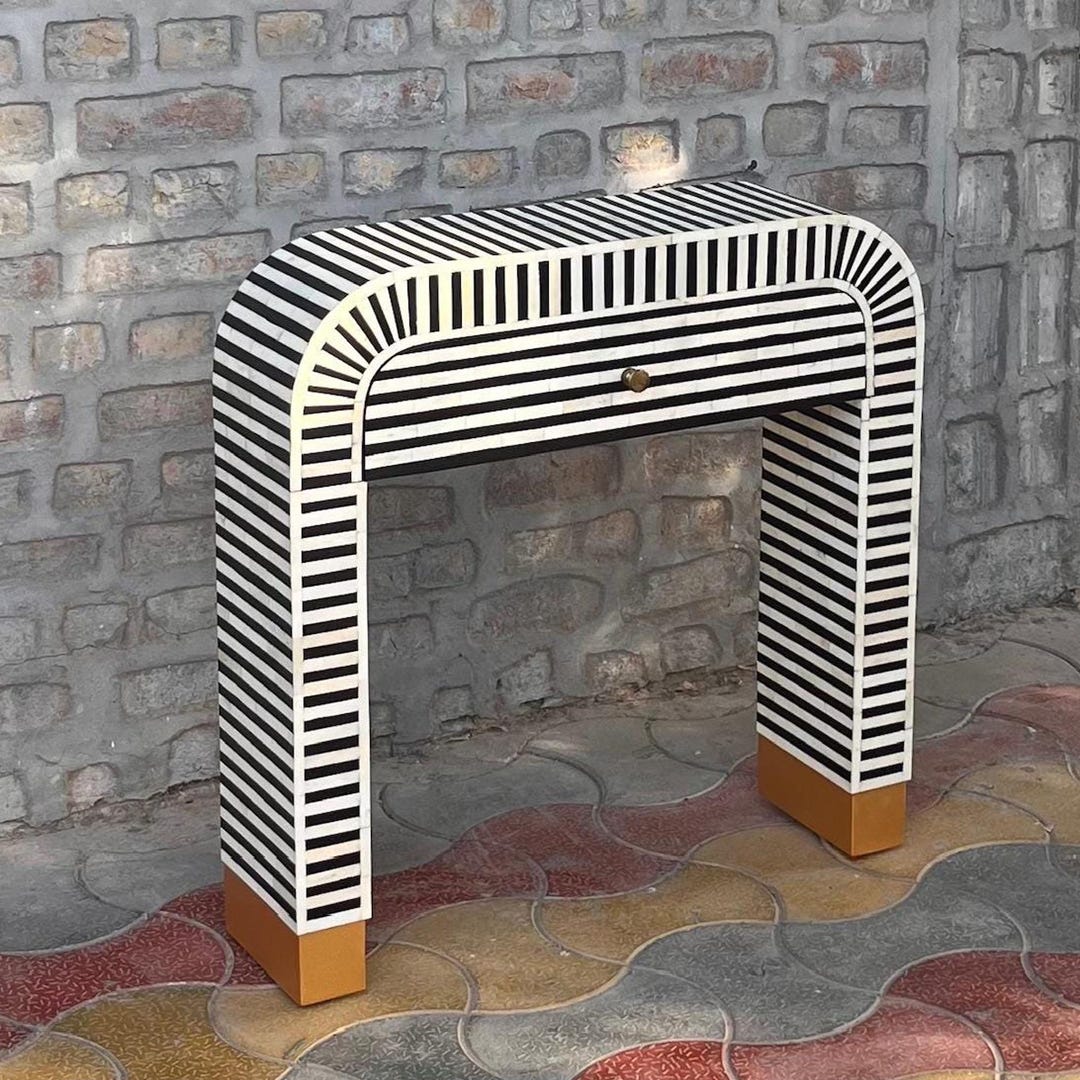 Handmade Bone Inlay Console Table - Etsy