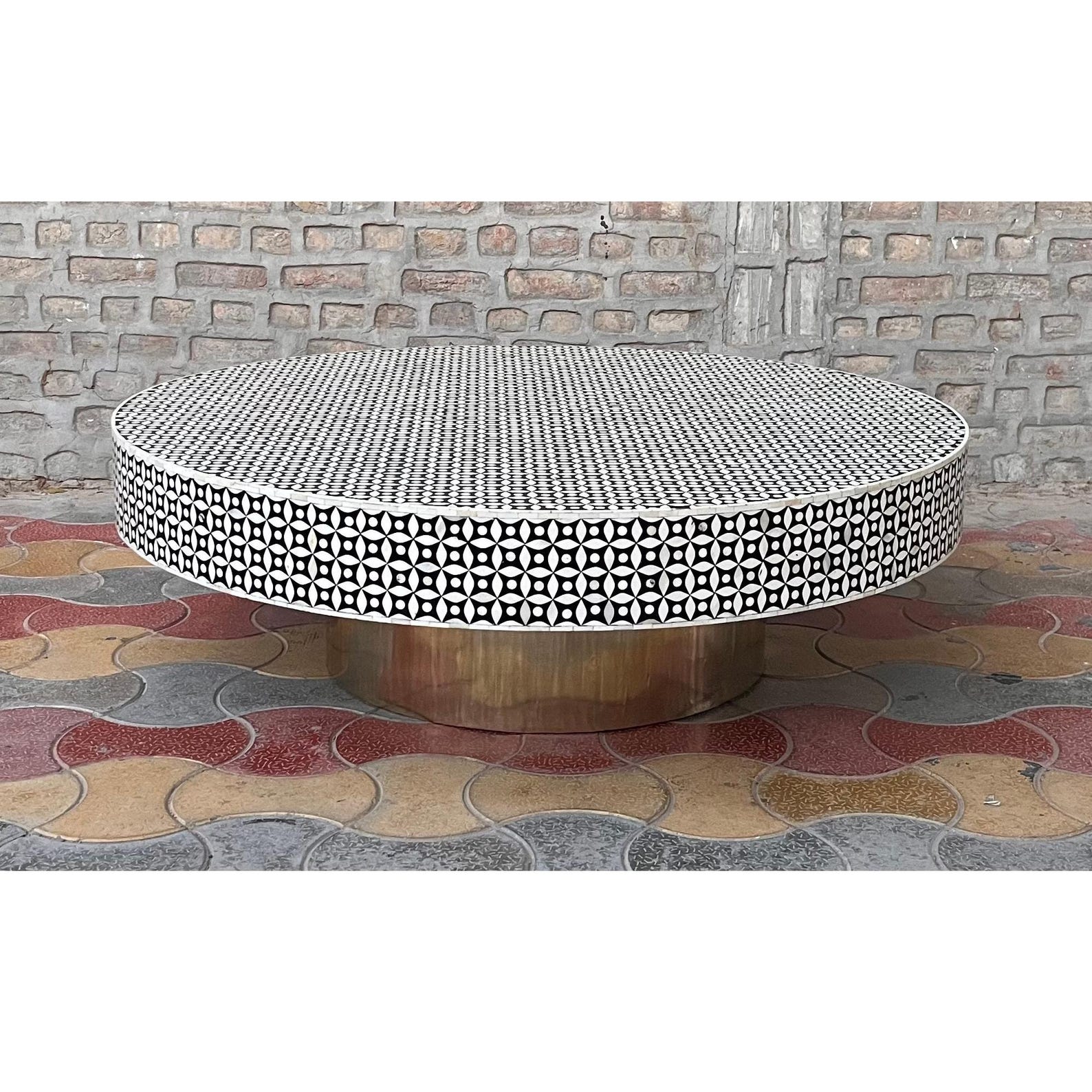 Handmade Wooden Bone Inlay Modern Pattern Coffee Table With Free Gift ...