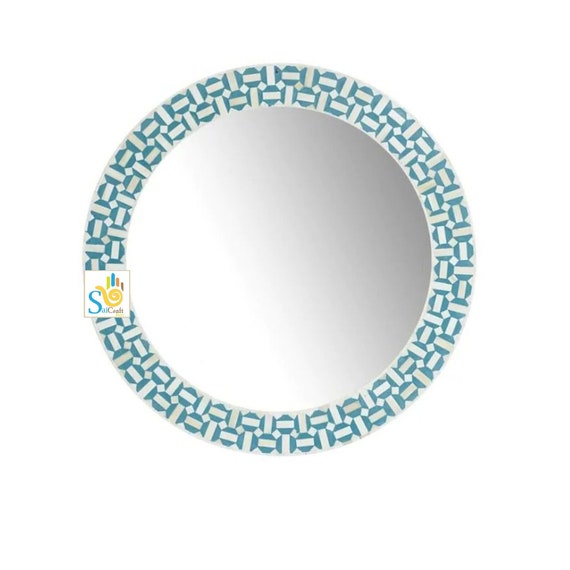 Handmade Wooden Bone Inlay Modern Pattern Mirror Frame / Wall - Etsy
