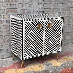 Handmade Wooden Bone Inlay Modern Pattern Sideboard / Cabinet Furniture ...