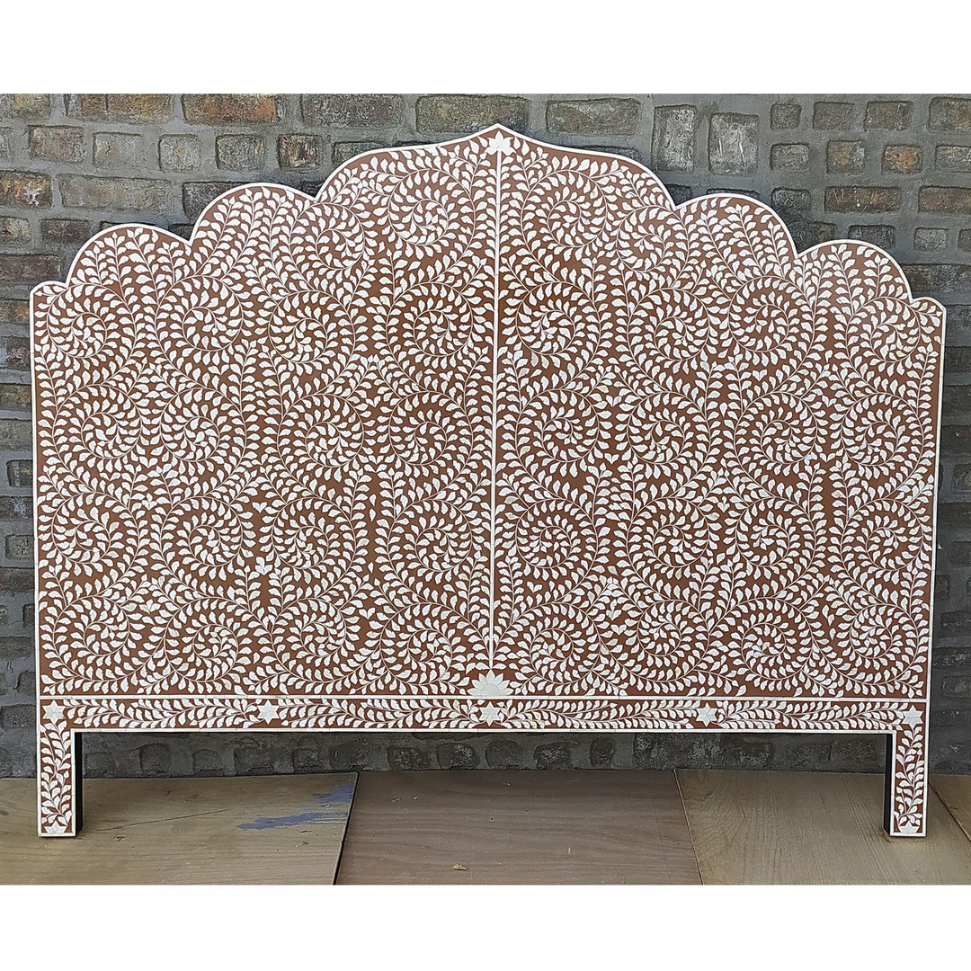 Handmade Bone Inlay Bed Headboard - Etsy