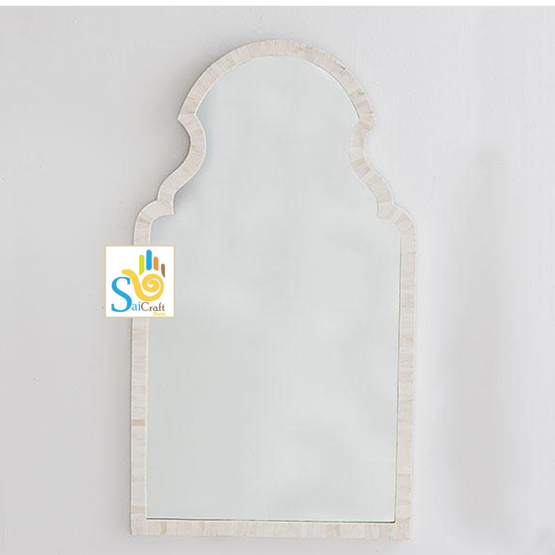 Handmade Wooden Bone Inlay Modern Pattern Mirror Frame / Wall Decor ...