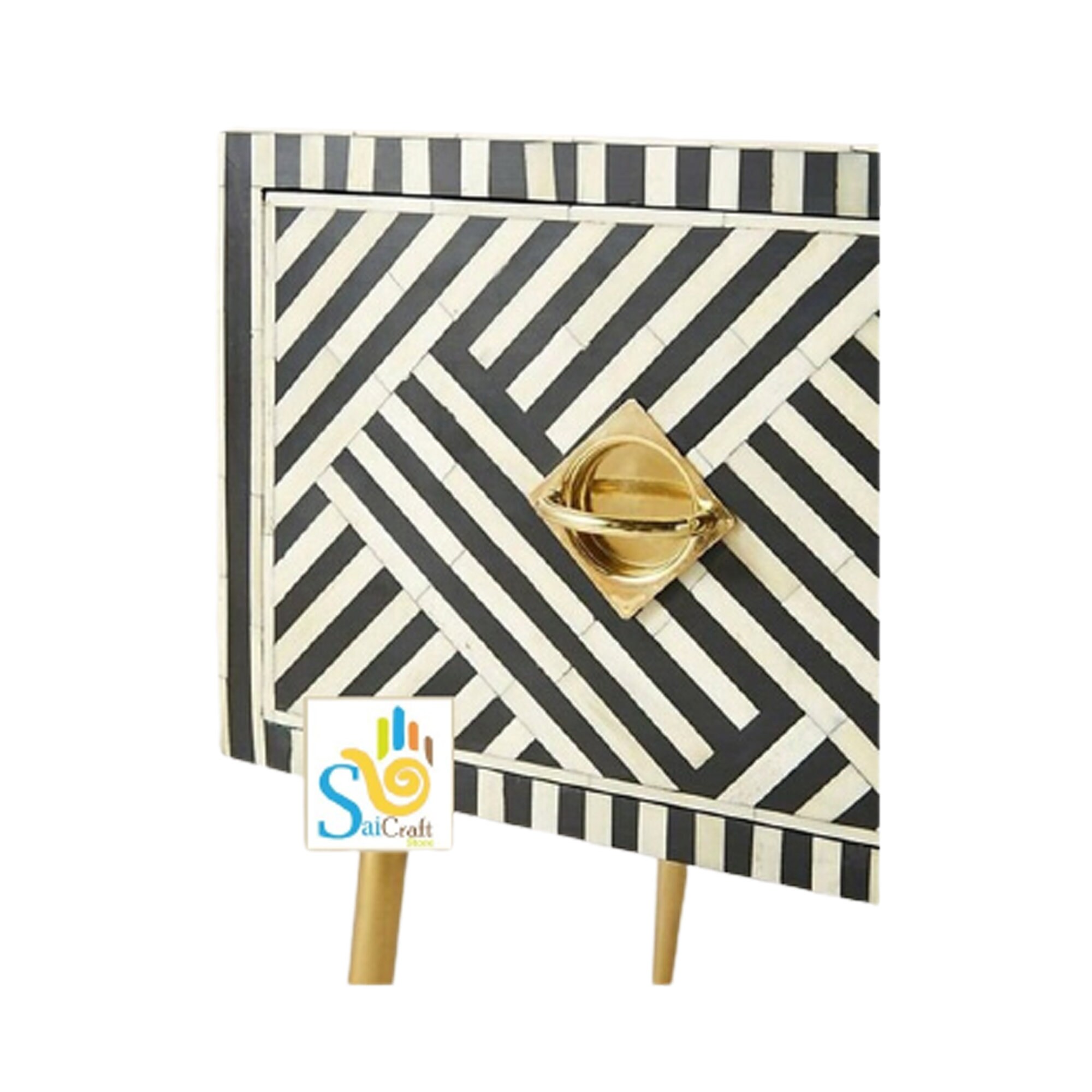Handmade Wooden Bone Inlay Modern Pattern Optical Design 2 - Etsy