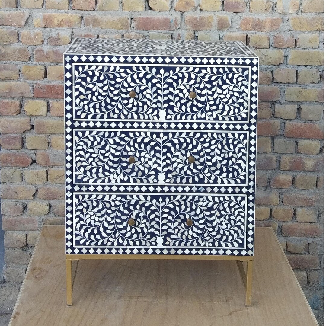 Handmade Wooden Bone Inlay Modern Pattern Sideboard / Cabinet Furniture ...