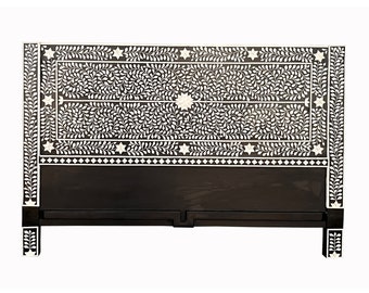 Handmade Bone Inlay Modern Floral Pattern Bed Headboard Furniture - Etsy
