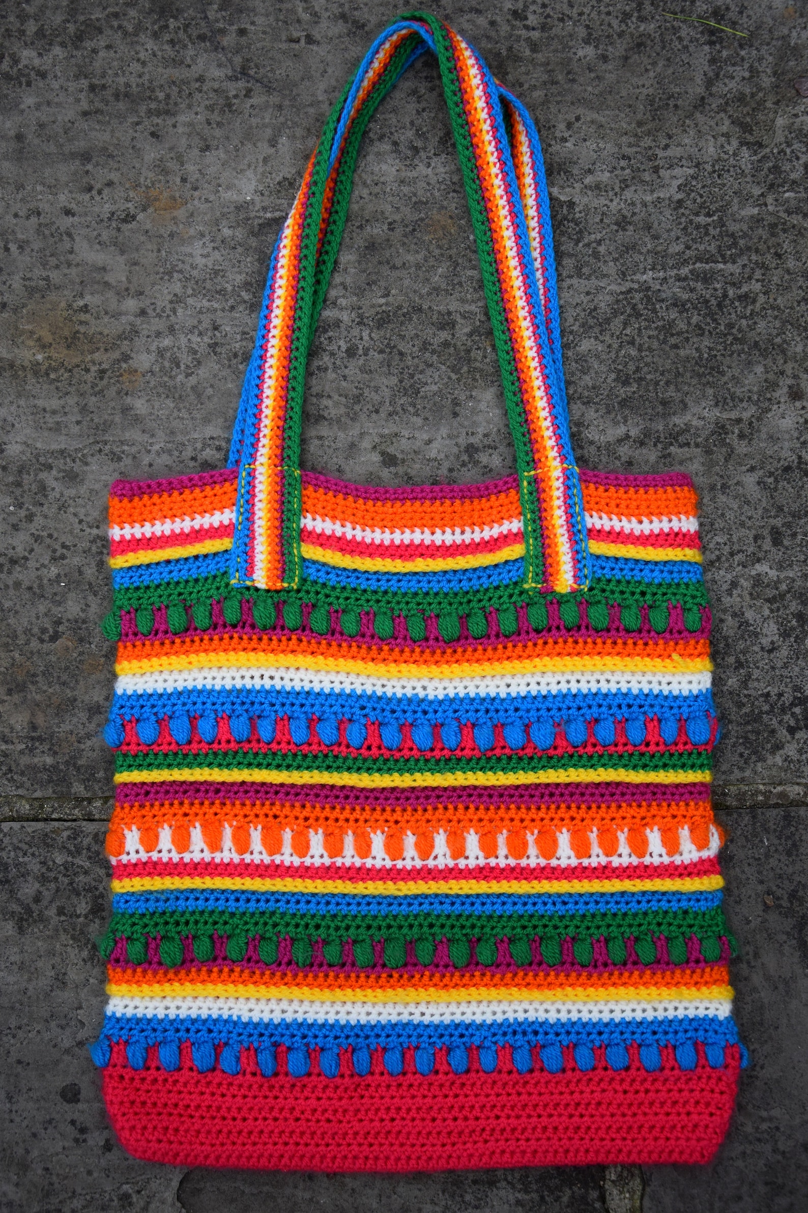 Technicolour Shopper Bag CROCHET PATTERN - Etsy