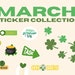 March Stickers, St. Patricks Day Stickers, Lucky Charm, Green Stickers ...