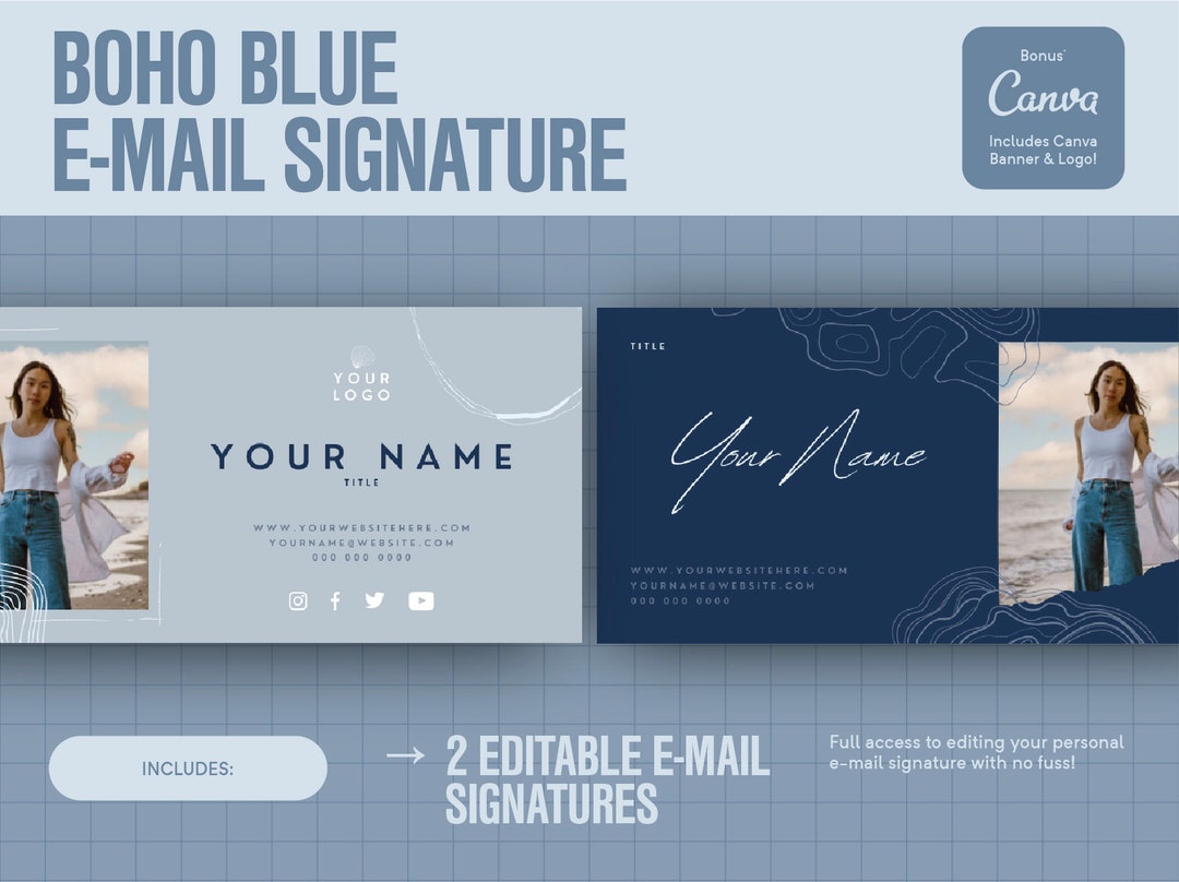 Boho Email Signature Template Canva Business Email Design Gmail ...
