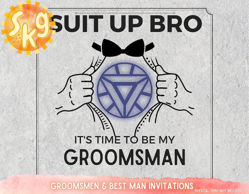 Marvel Groomsmen Invitations: Superhero Best Man Invites (digital ...