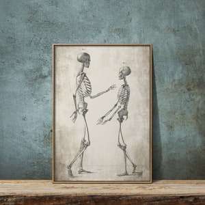Vintage Skeleton Print, Halloween Printable, Vintage Skeleton Art ...
