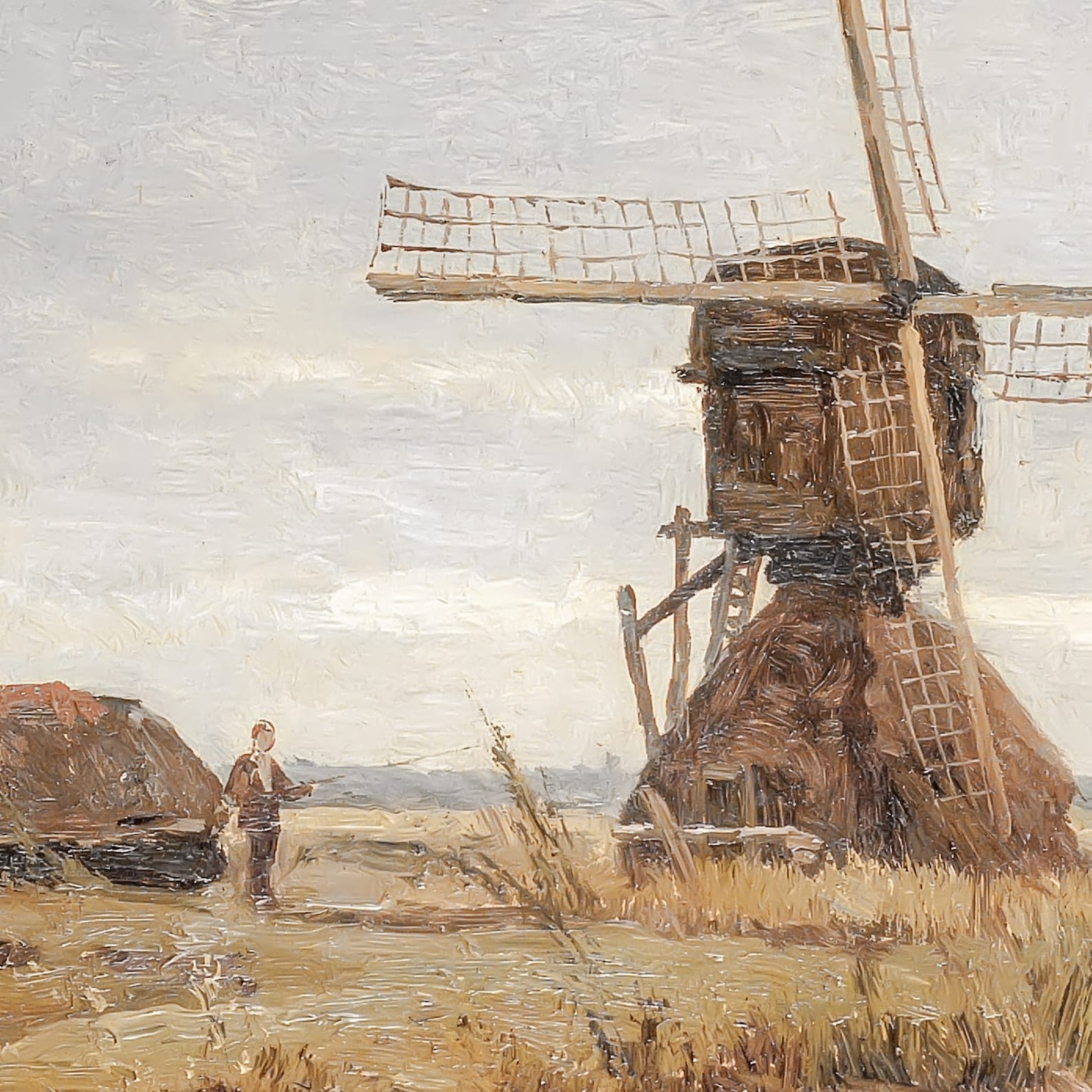 Dutch Windmill Landscape Painting Windmill Vintage Print Oil - Etsy