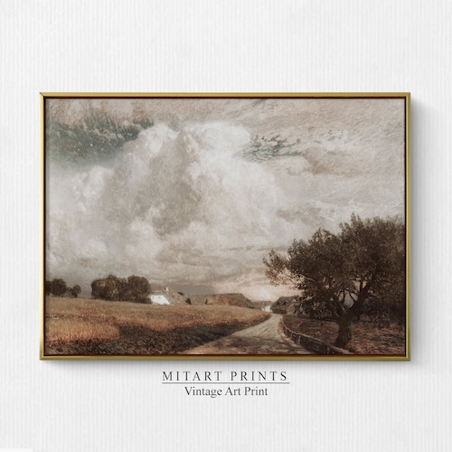 French Country Landscape Print Panoramic Wall Art Vintage - Etsy