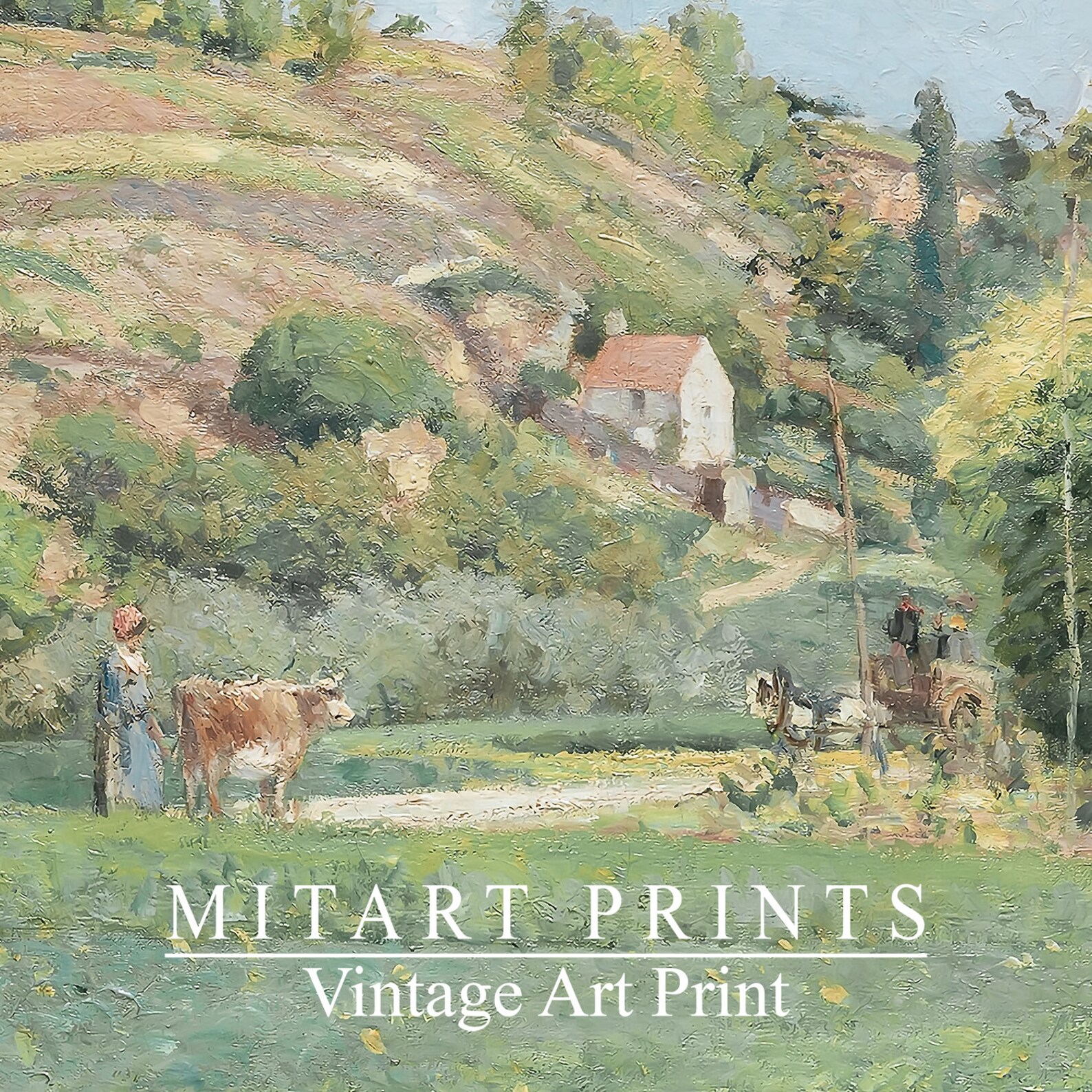 Vintage Country Art Print Vintage Landscape Painting Vintage - Etsy