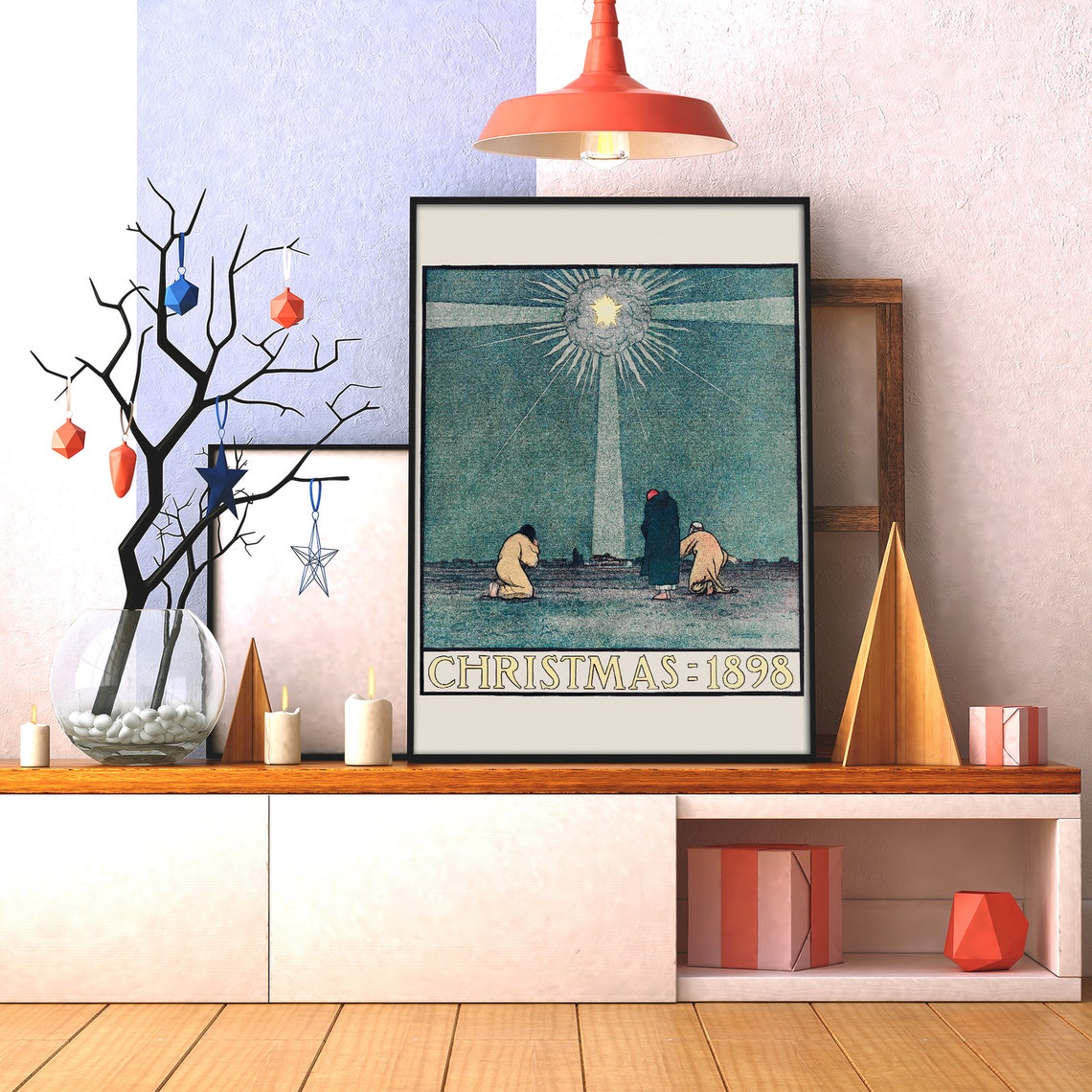 Christmas Star Art Print Christmas Wall Poster Instant - Etsy