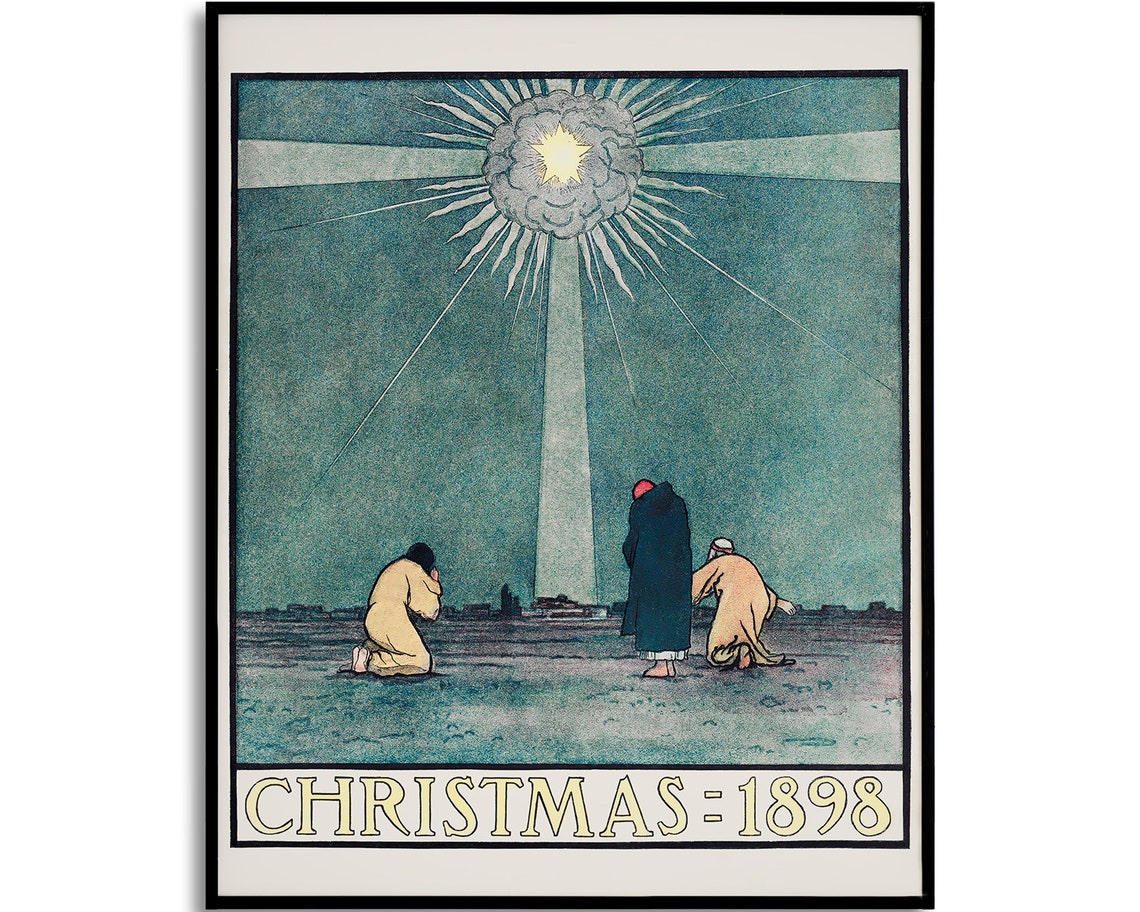 Christmas Star Art Print Christmas Wall Poster Instant - Etsy