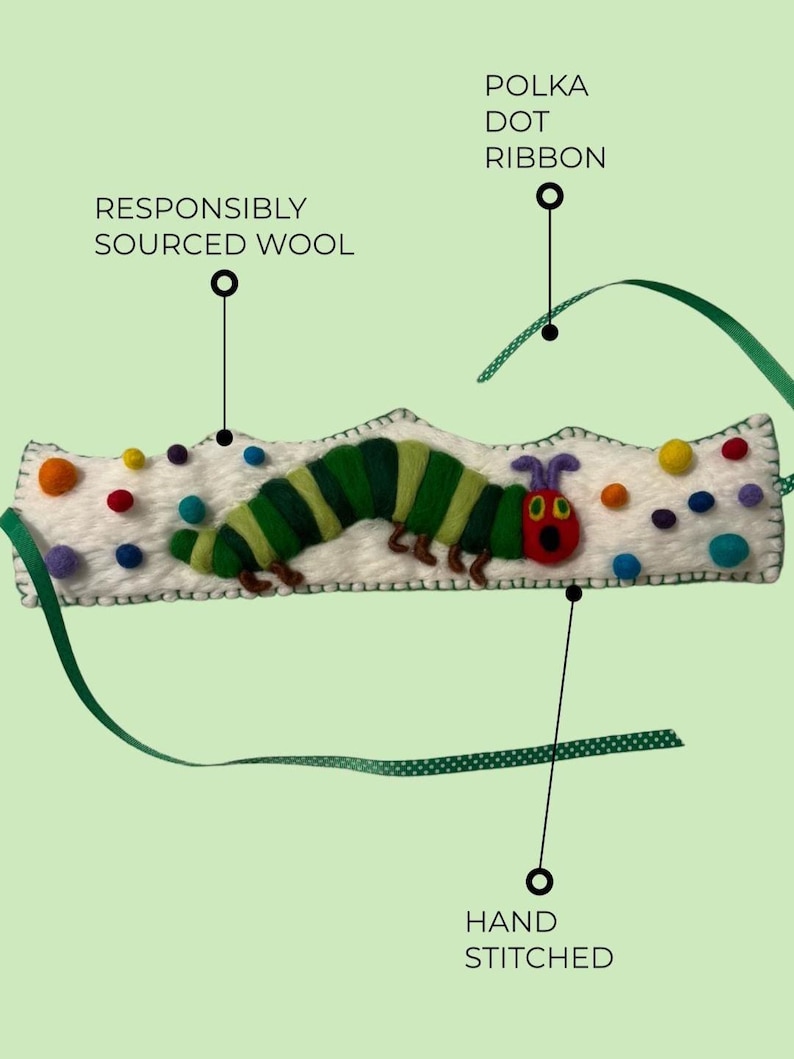 Very Hungry Caterpillar Birthday Crown | Handmade Felt First Birthday ...