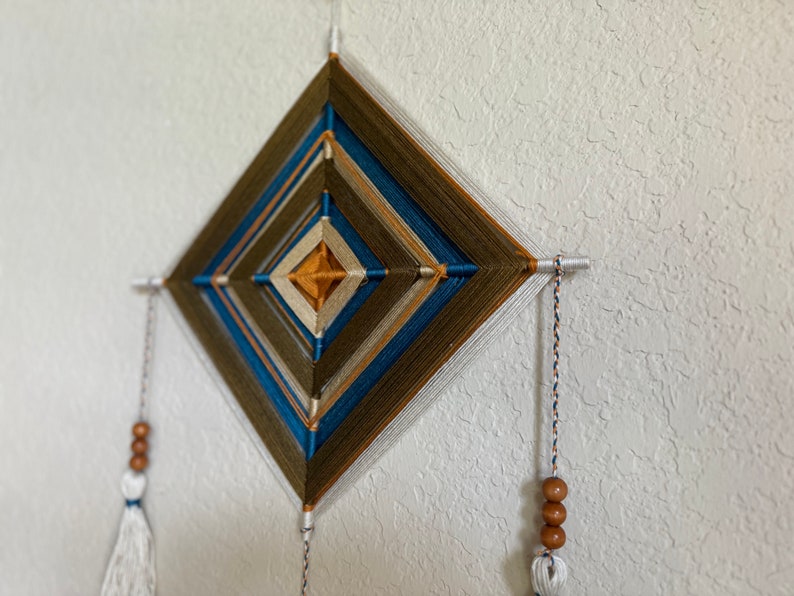 Colorful Handwoven Gods Eye Ojo De Dios Cultural Wall Art Vibrant Yarn And Wood Hanging Decor