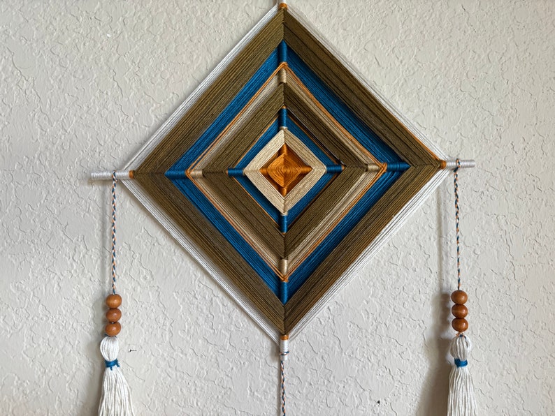 Colorful Handwoven Gods Eye Ojo De Dios Cultural Wall Art Vibrant Yarn And Wood Hanging Decor
