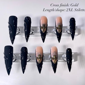 ONYX | 3xl Square Press Ons | XXL Square Nails | 3D Press on Nails ...