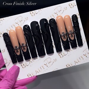 ONYX | 3xl Square Press Ons | XXL Square Nails | 3D Press on Nails ...