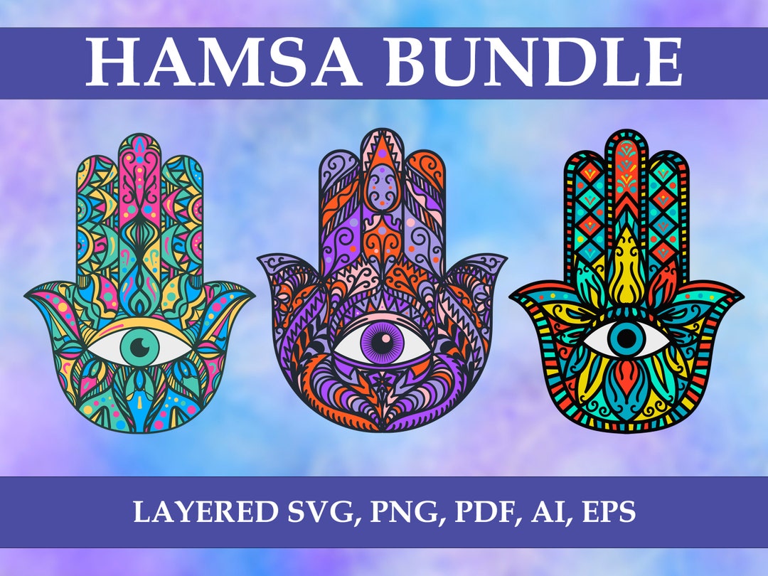 Hamsa Hand SVG Bundle, Hand of Fatima SVG Mandala SVG, Evil Eye ...