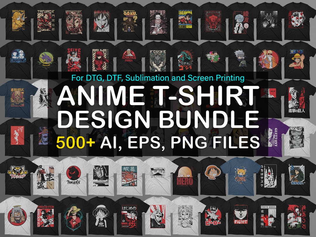 Editable Anime Art Anime Designs Bundle 500 Anime Vector in PNG EPS AI ...