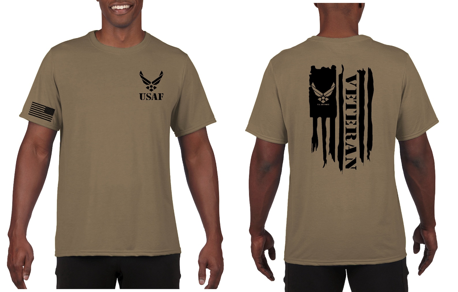 U.S. Air Force Veteran T-shirt With Flag - Etsy