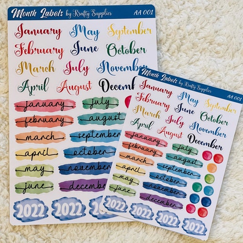 Months of the Year Planner Stickers Script Stickers Erin - Etsy