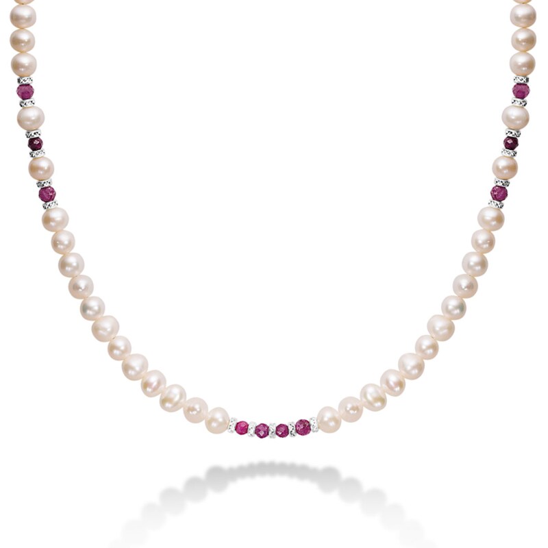 Ruby Beads Necklace - Etsy