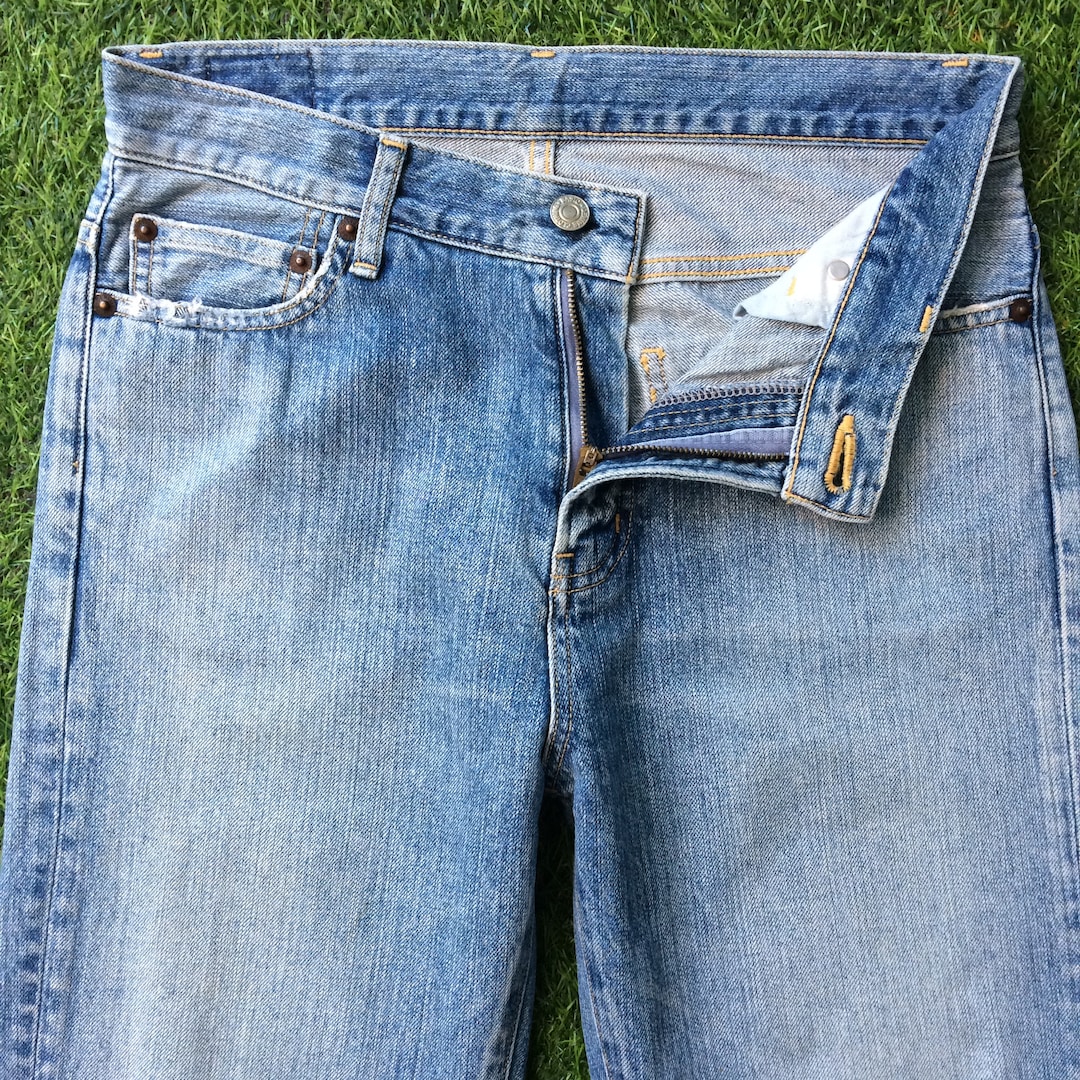 Japanese Distressed Light Blue Wash Denime Jeans 2000’s Grunge Style ...