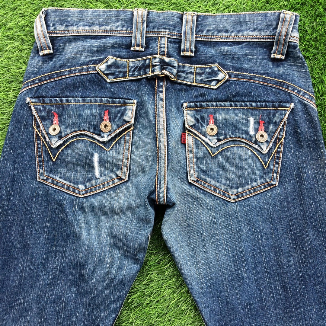 Japanese Low Rise Distressed Flare Jeans W30 L29 Rude Zero Jeans ...