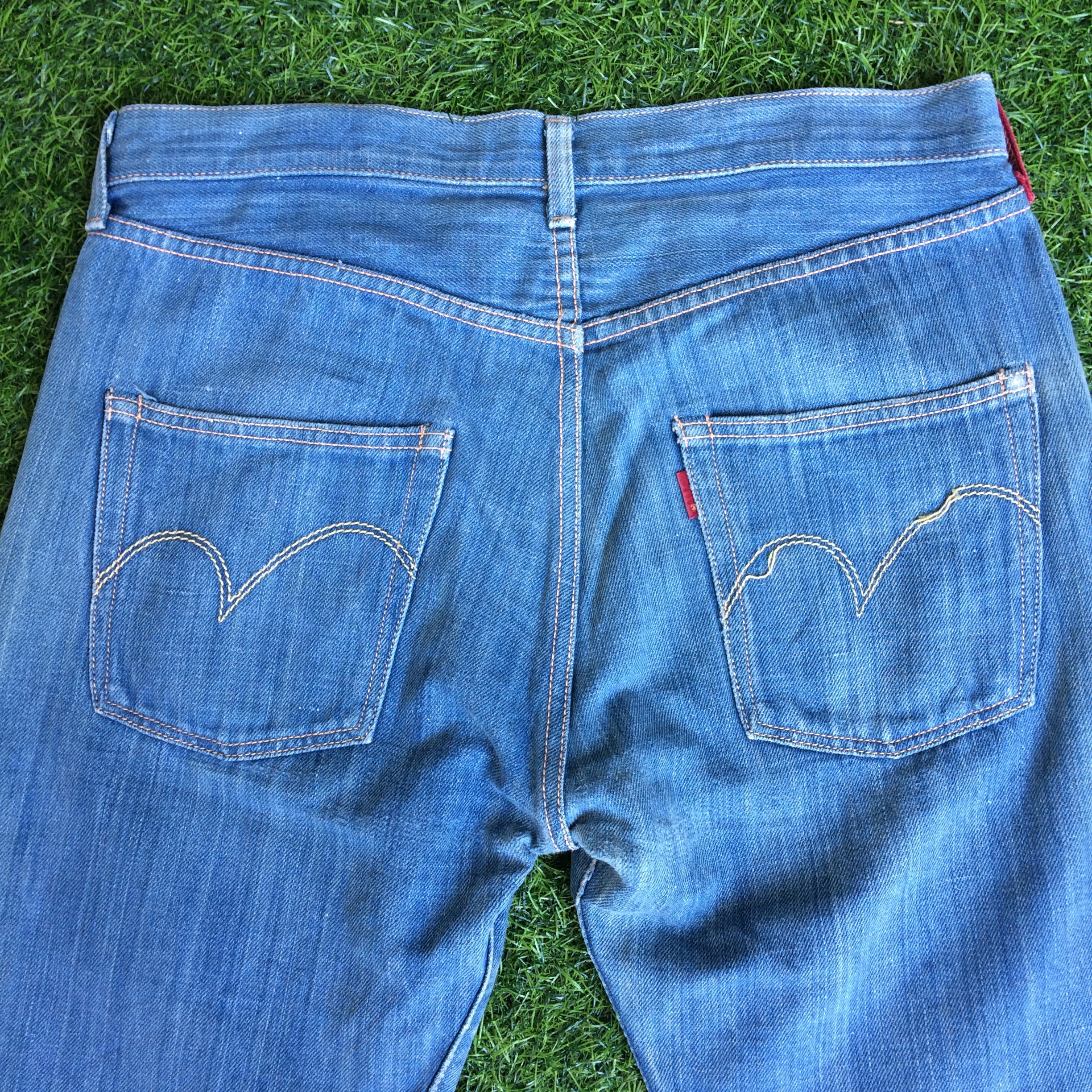 Size 33 Vintage Distressed Levis Red Loop Selvedge Jeans W33 L26 Light ...
