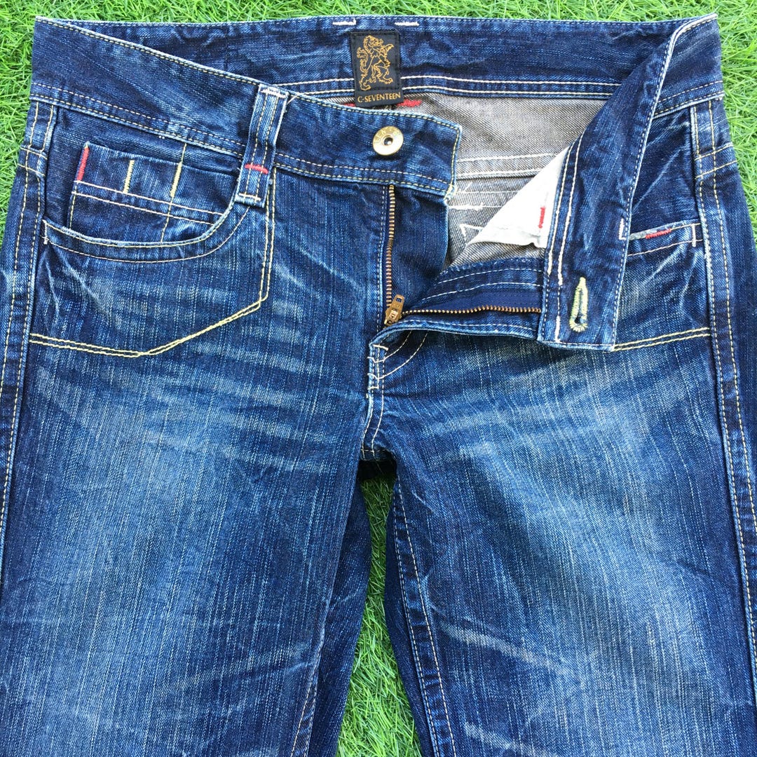 Size 30 Y2K Low Rise Distressed Flare Jeans W31 L30 Japanese Denim ...