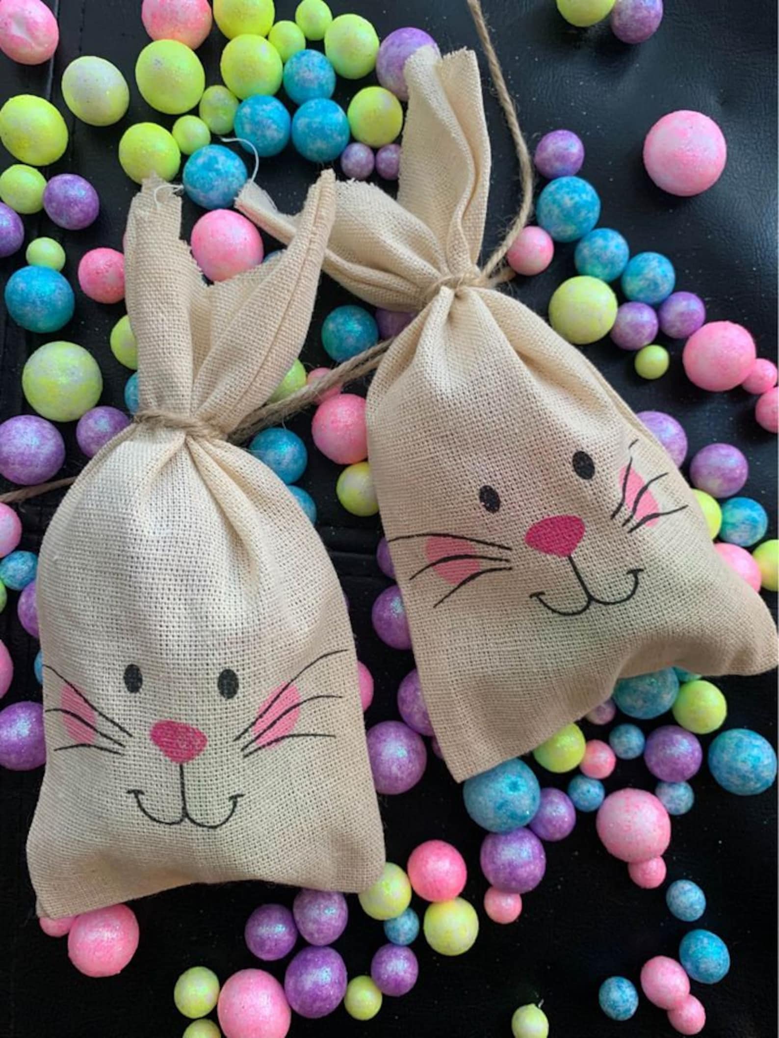 Easter Bunny Treat Bags With Jute String, Easter Classroom Gift, Easter ...