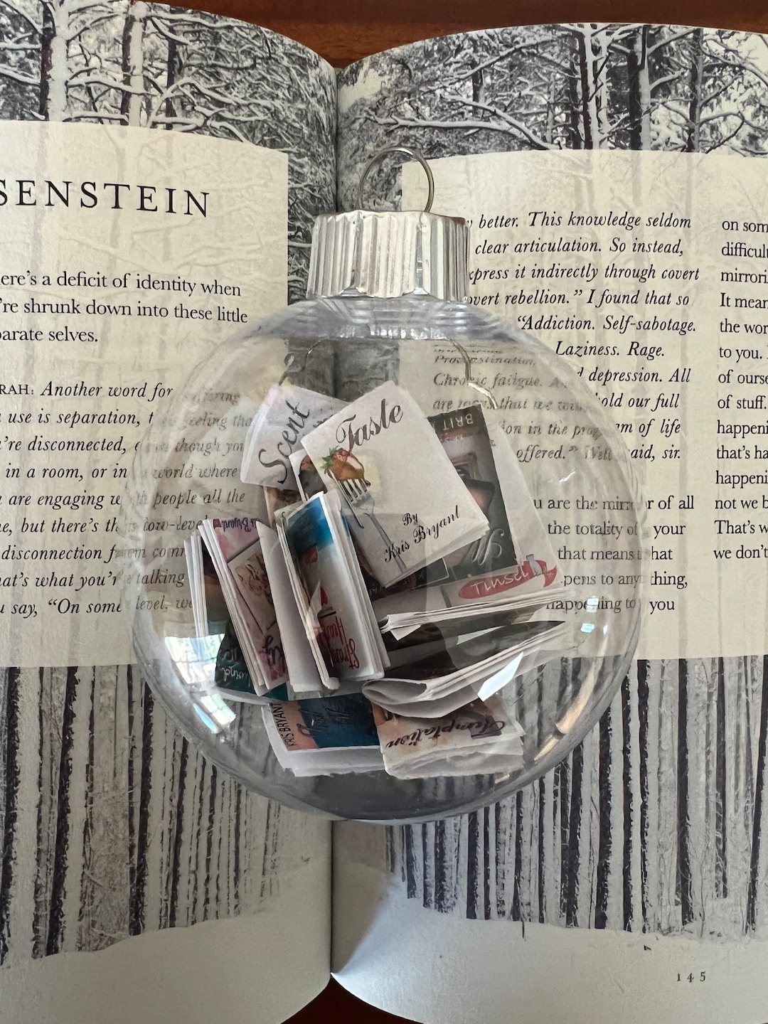 Miniature Book Ornament for a Book Club, Custom Year of Books Ornament ...