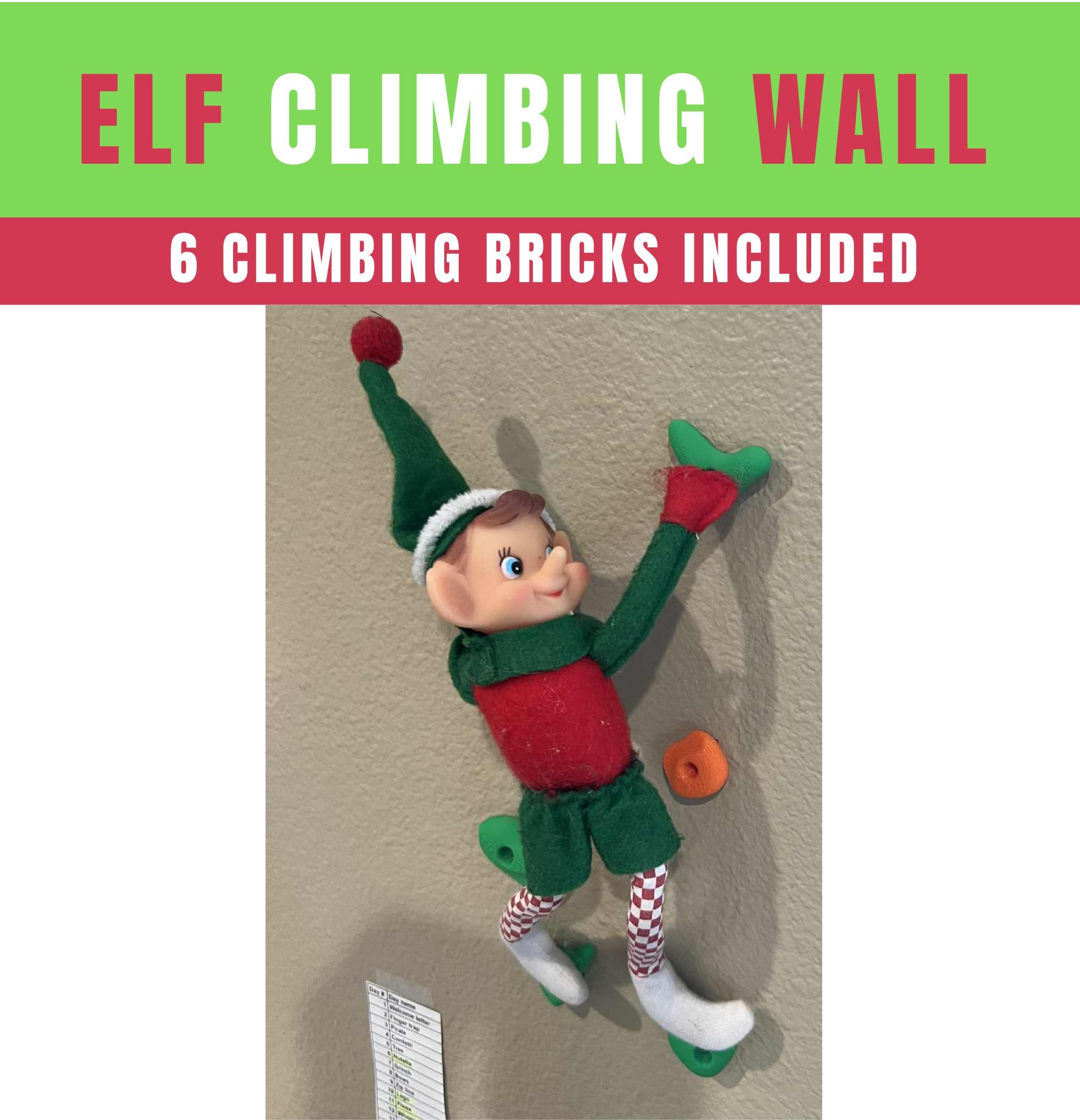 Elf Climbing Wall Prop 3D Printed, Mini Elf Prop Set of 6, Elf Rock ...