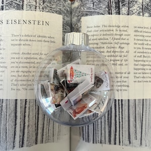 Miniature Book Ornament for a Book Lover, Custom Year of Books Ornament ...