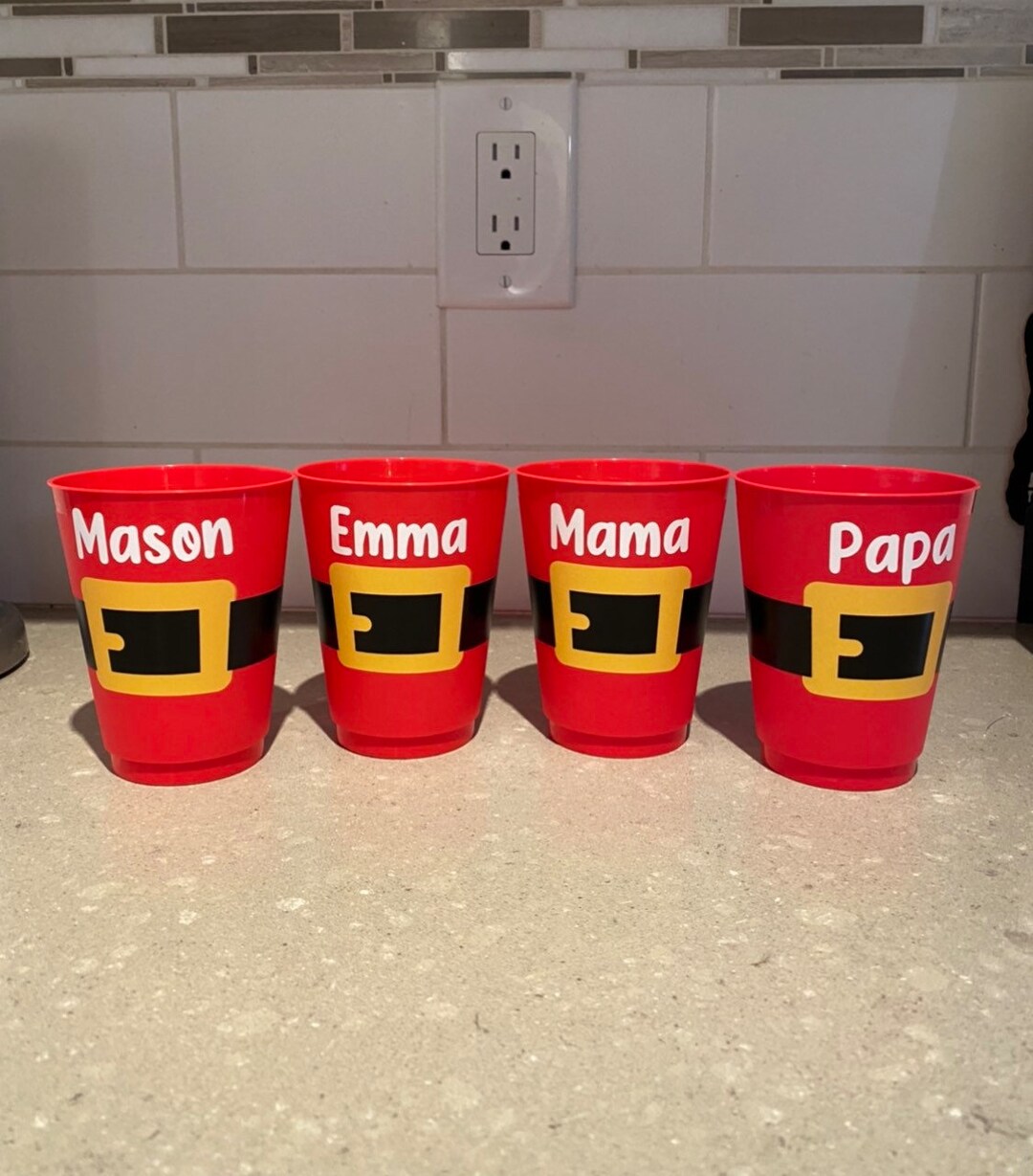 Personalized Christmas Cup, Christmas Party Cups, Santa Belt Cup ...