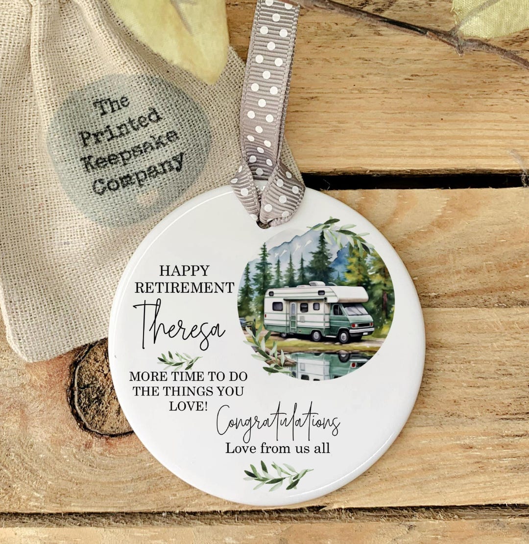Personalised Retirement Motorhome Ornament: Colleague/neighbor Gift - Etsy