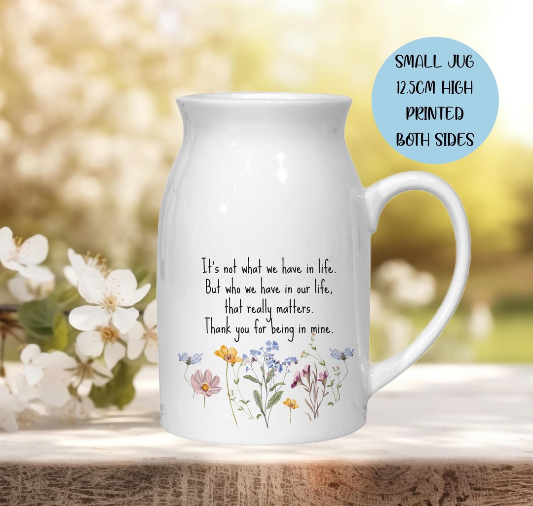 Personalised Friends Flower Jug Vase, Personalised Friend Gift, Small ...