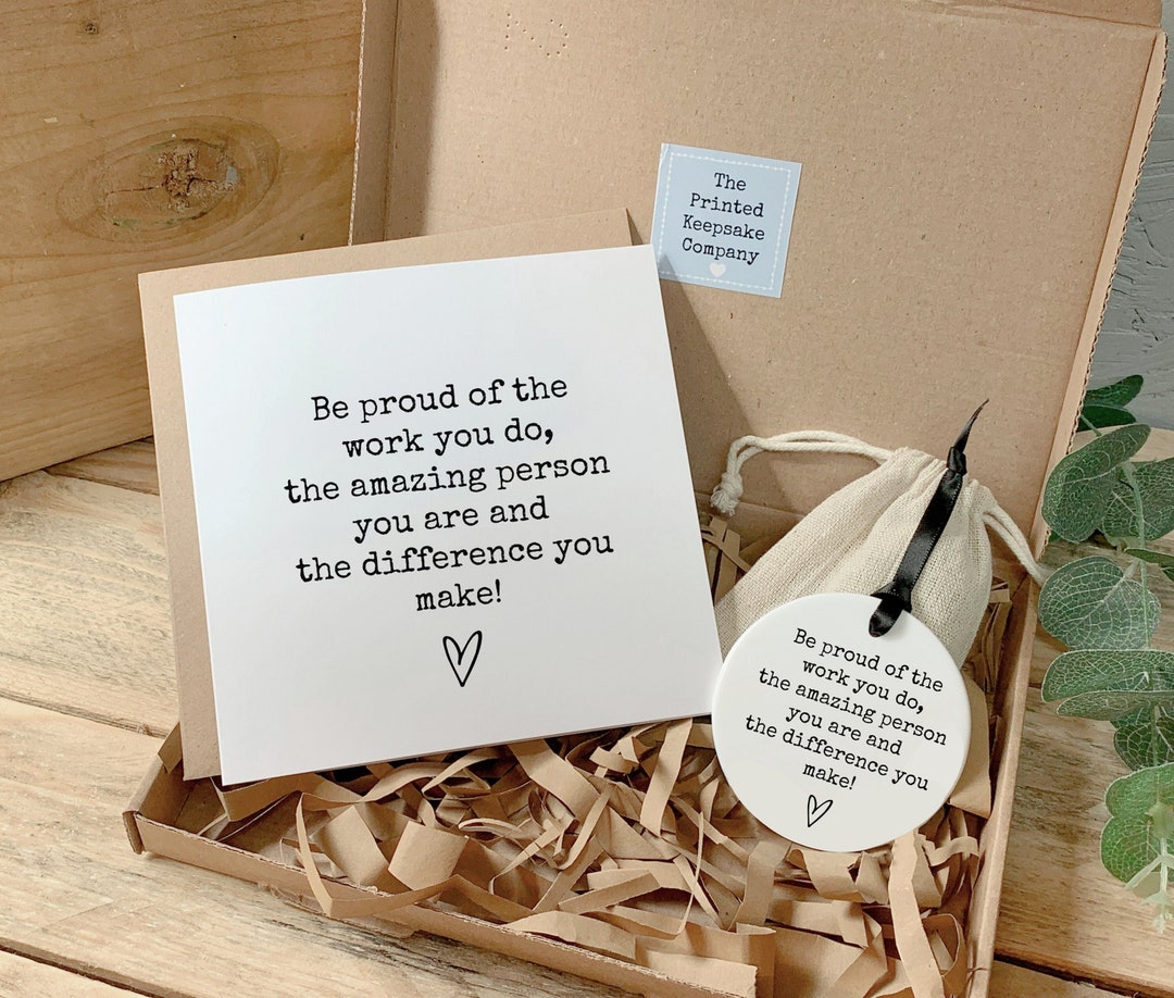 Be Proud of the Work You Do, Keepsake and Card Gift Set, Teacher Gift ...