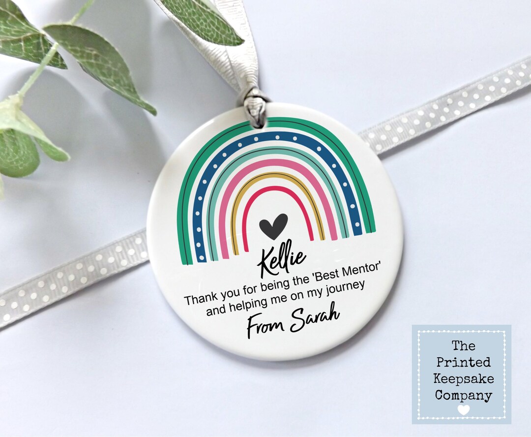 Personalised Mentor Ceramic Gift: Rainbow Ornament Keepsake - Etsy UK